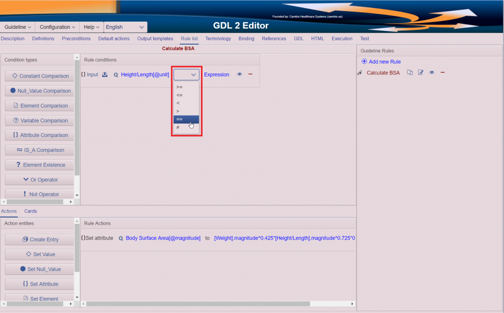 Modifying your BSA guideline – Units – Guideline Definition Language (GDL)