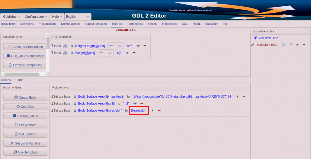 Modifying your BSA guideline – Units – Guideline Definition Language (GDL)