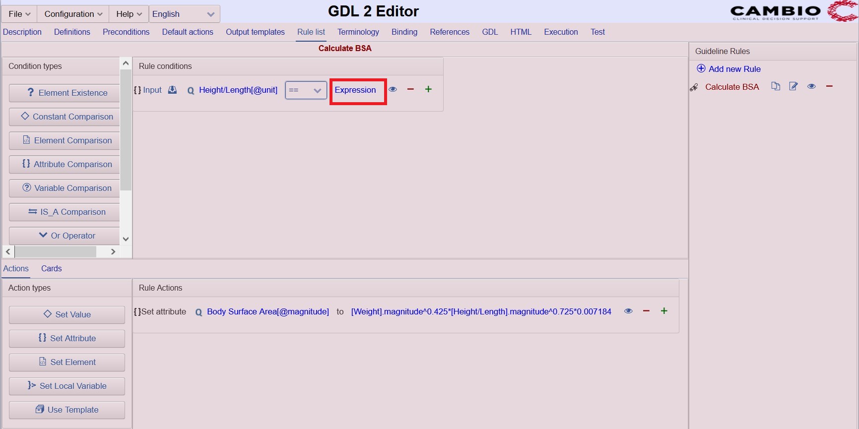 Modifying your BSA guideline – Units – Guideline Definition Language (GDL)