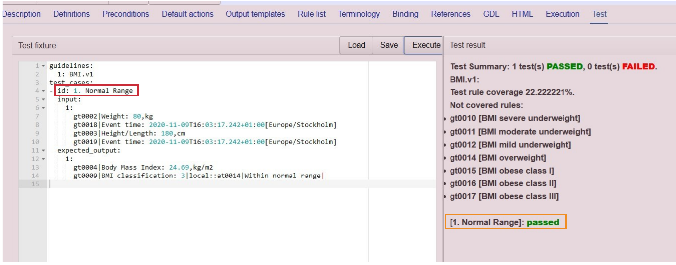 Creating a test fixture – Guideline Definition Language (GDL)