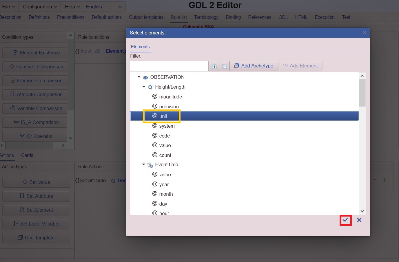 Modifying your BSA guideline – Units – Guideline Definition Language (GDL)